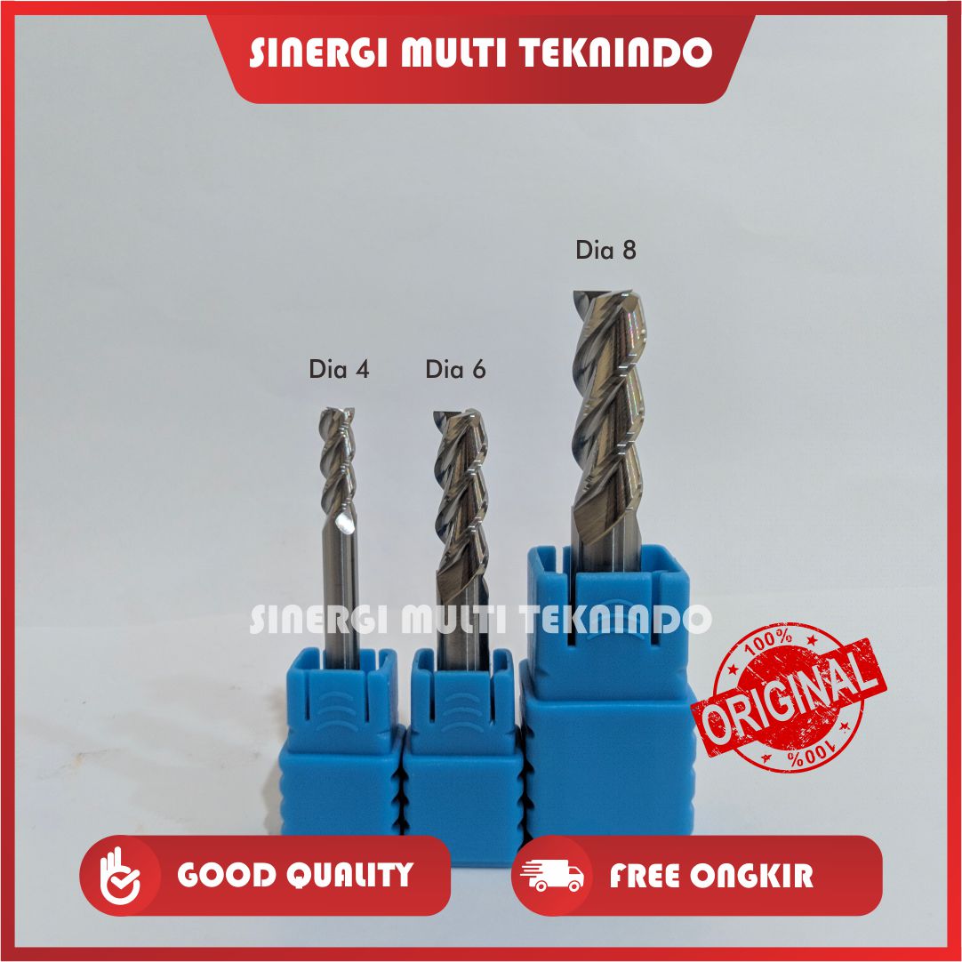 Saikyo HRC 45 Carbide Endmil for Alumunium 3 Flute Uk. 4 x 12 x 4 x 50 ...